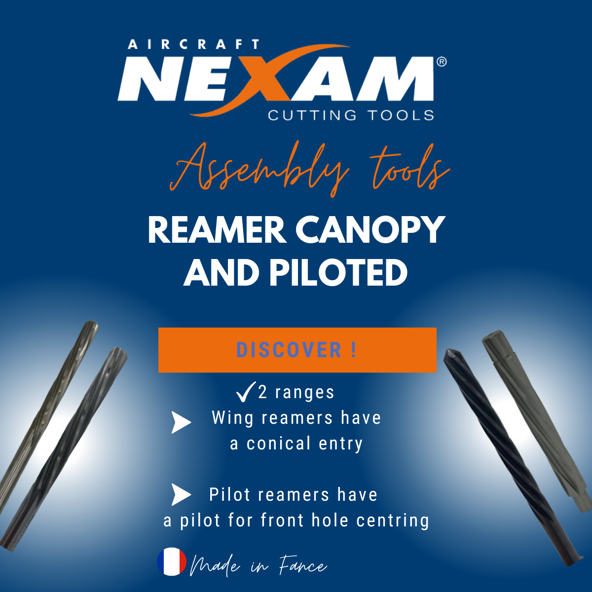 Our airfoil and pilot reamers - Nexam - Aircraft Cutting Tools